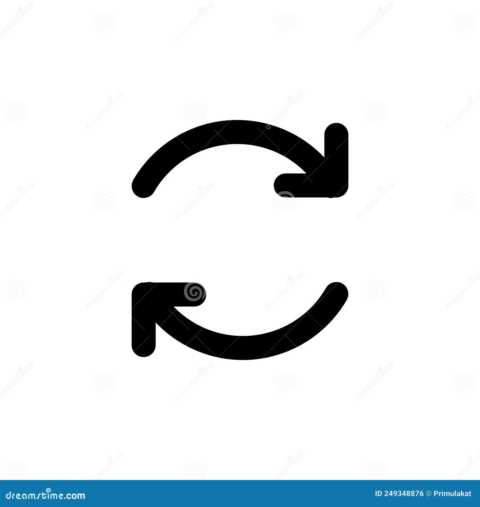 Two Round Arrow, Simple Web or Mobile Interface Vector Icon Stock ...