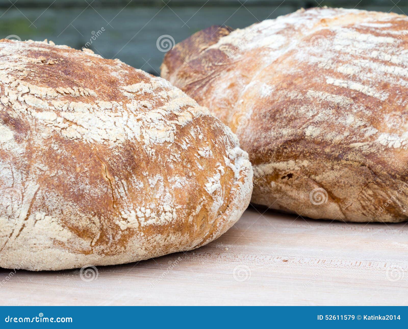 Two Round French Boule Breads Stock Image - Image of nutrients, round ...