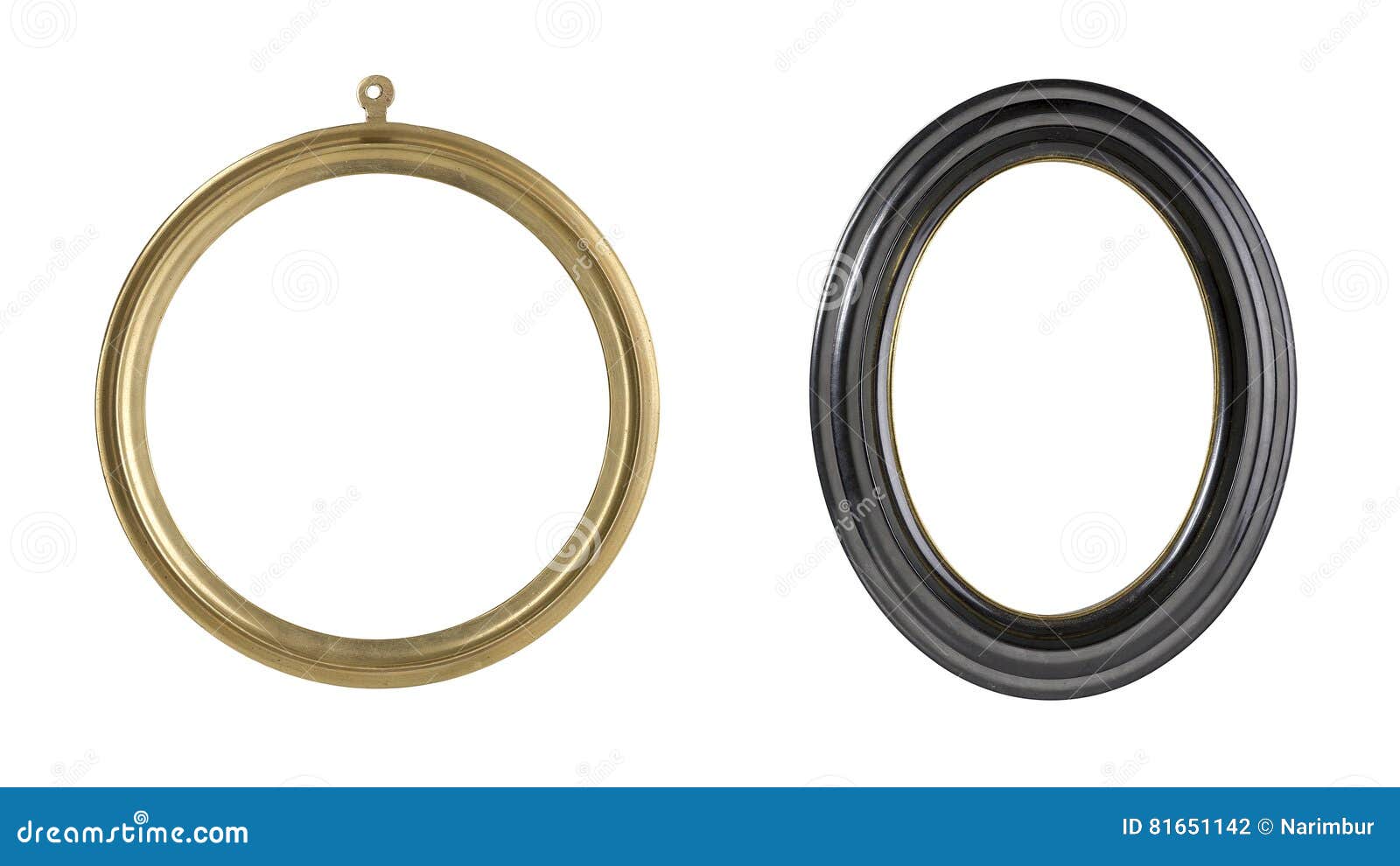 Two round picture frames stock photo. Image of brass - 81651142