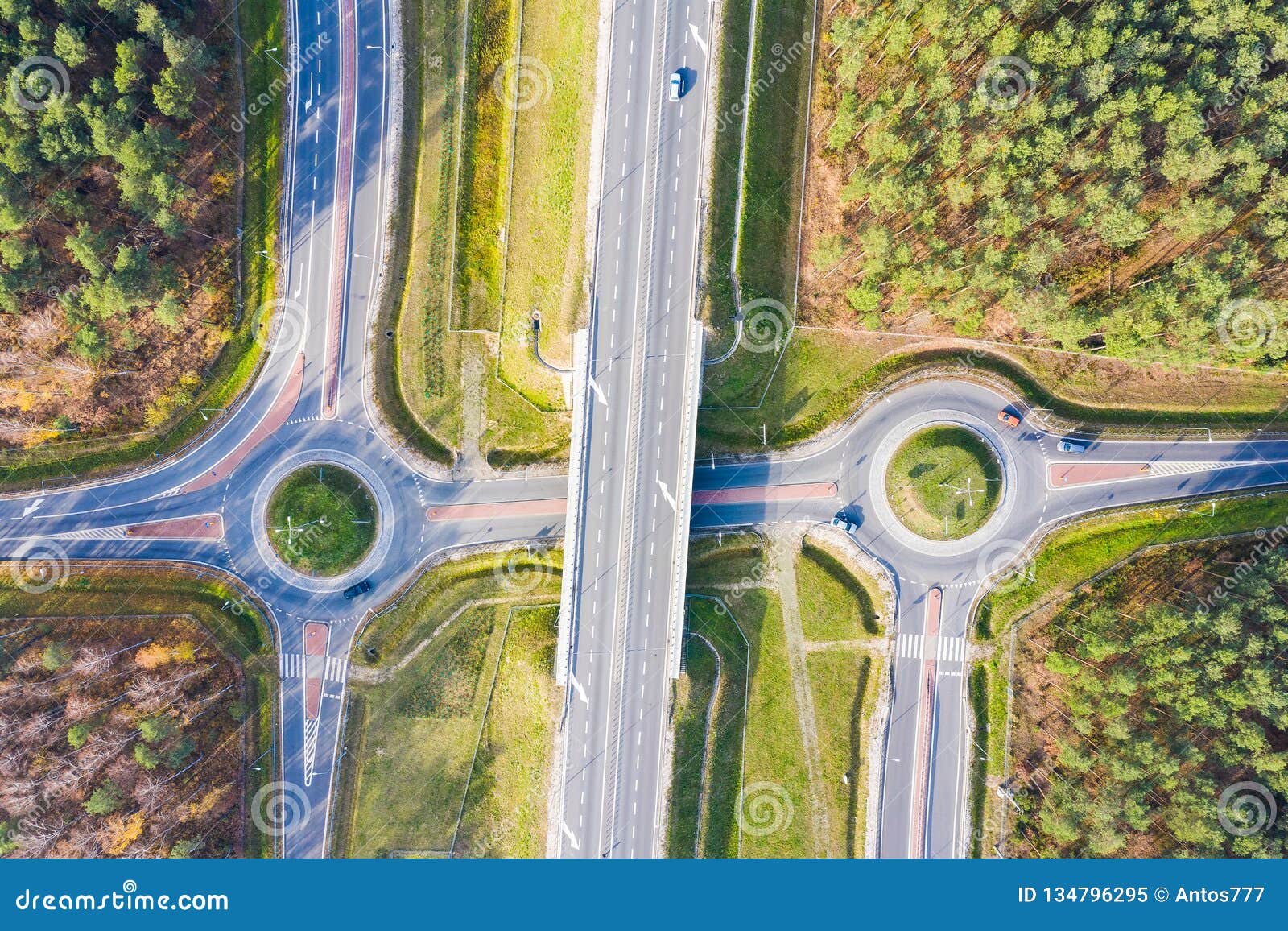 Two roundabouts stock image. Image of design, tree, transport - 134796295