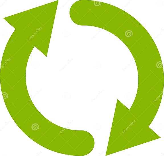Two Rounded Green Arrows Rotating in a Clockwise Direction ...