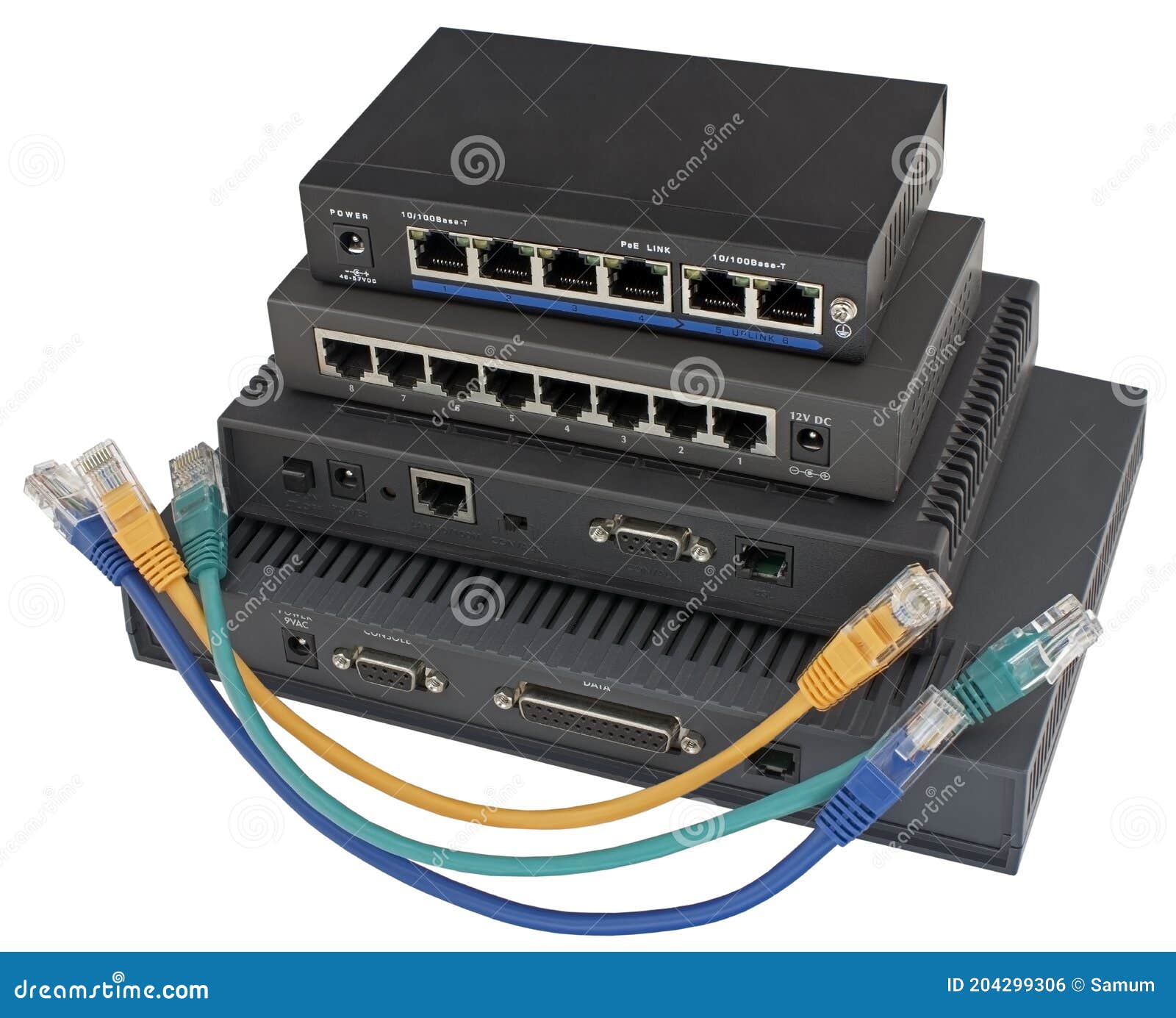 Old Modems, Routers, Network Equipment. Royalty-Free Stock Photo ...