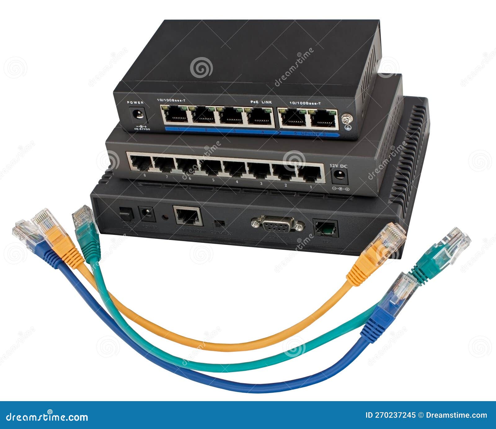 Old Modems, Routers, Network Equipment. Serial Ethernet Connectors ...