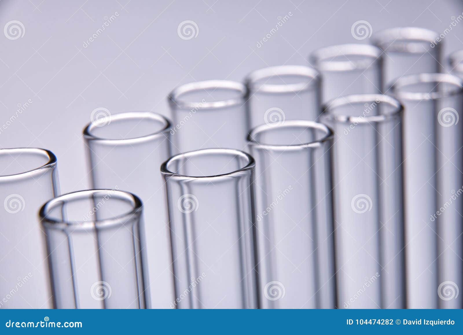 Row of Empty Test Tubes Gray Background Stock Photo - Image of chemist ...