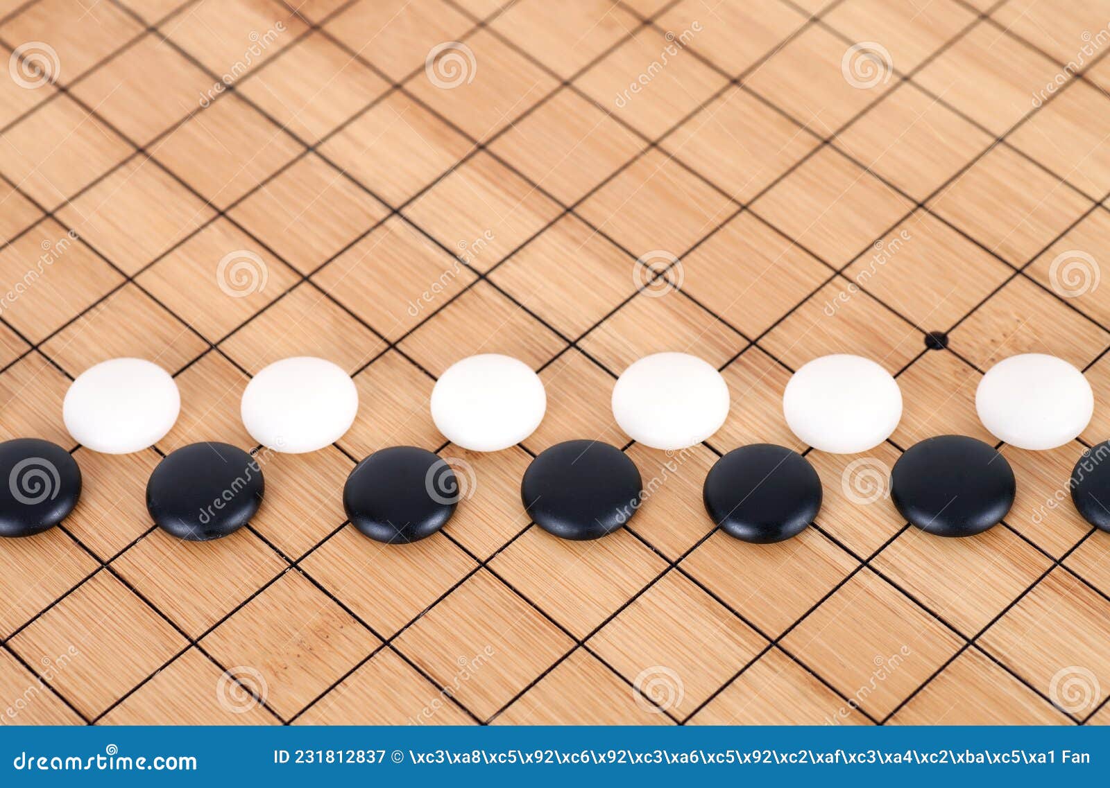 Two Rows of Go Pieces on the Chessboard Stock Image - Image of play ...