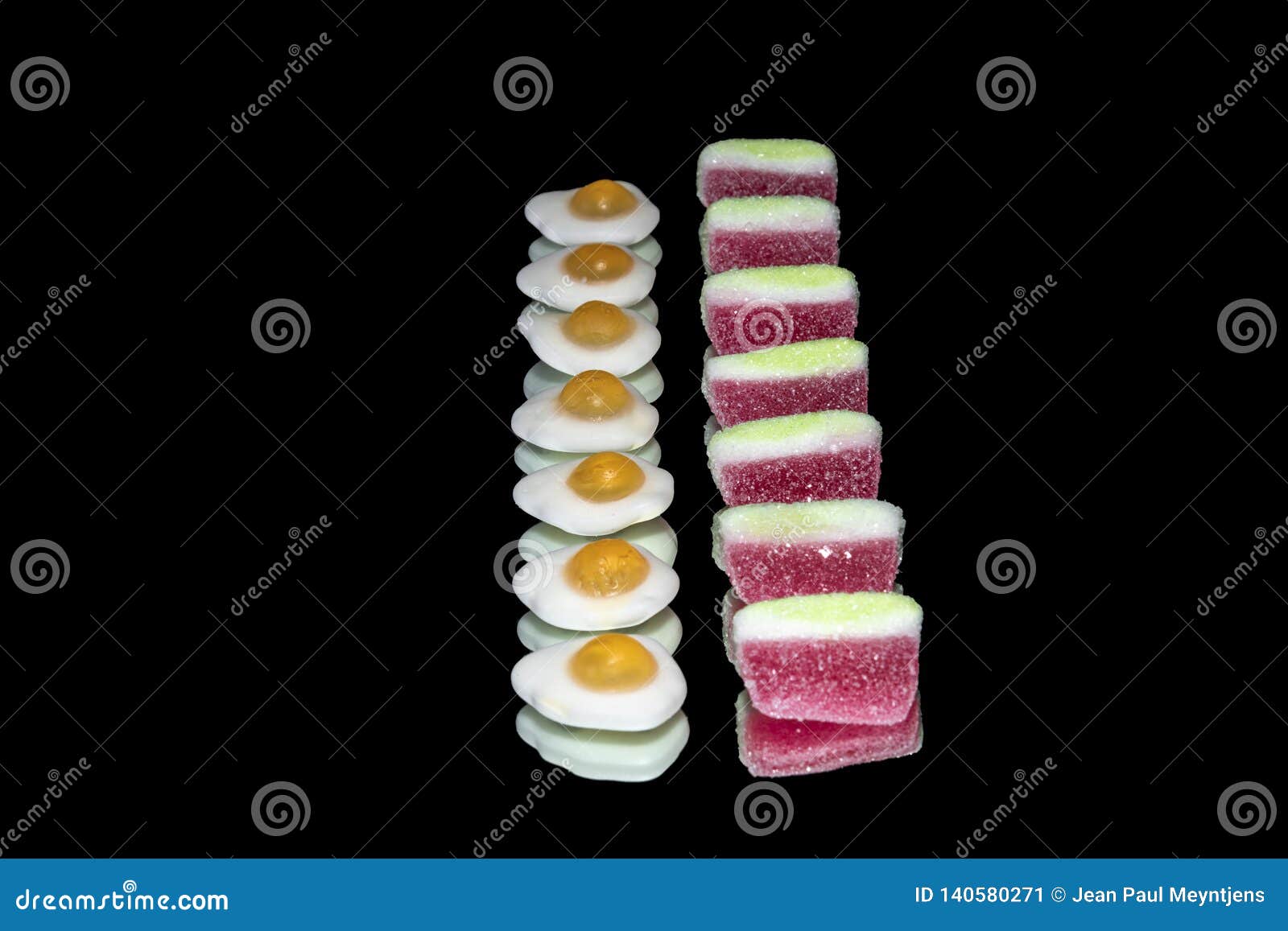 Two rows of gummy stock image. Image of bonbons, blue - 140580271