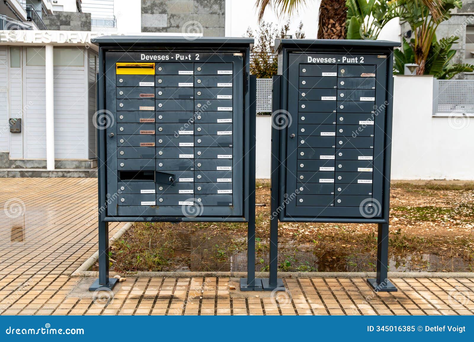 Mailboxes In Interior Of Entrance Group Of Residential High-rise ...