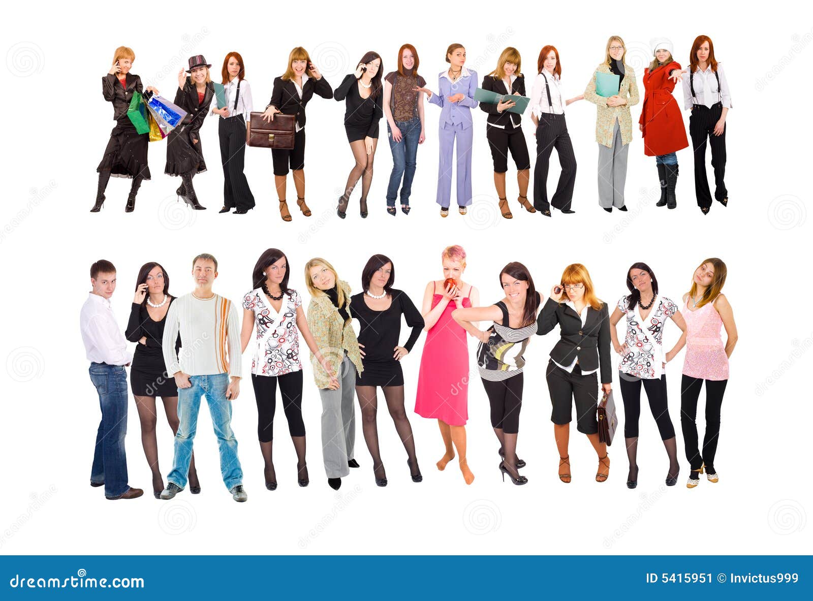 Two Rows Of People Stock Image - Image: 5415951