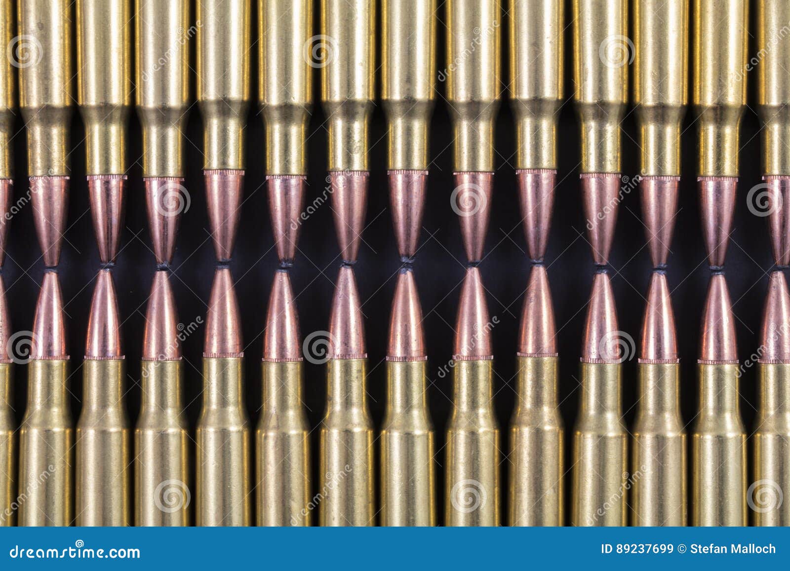 Two Rows of Rifle Rounds Touching Stock Image - Image of police ...