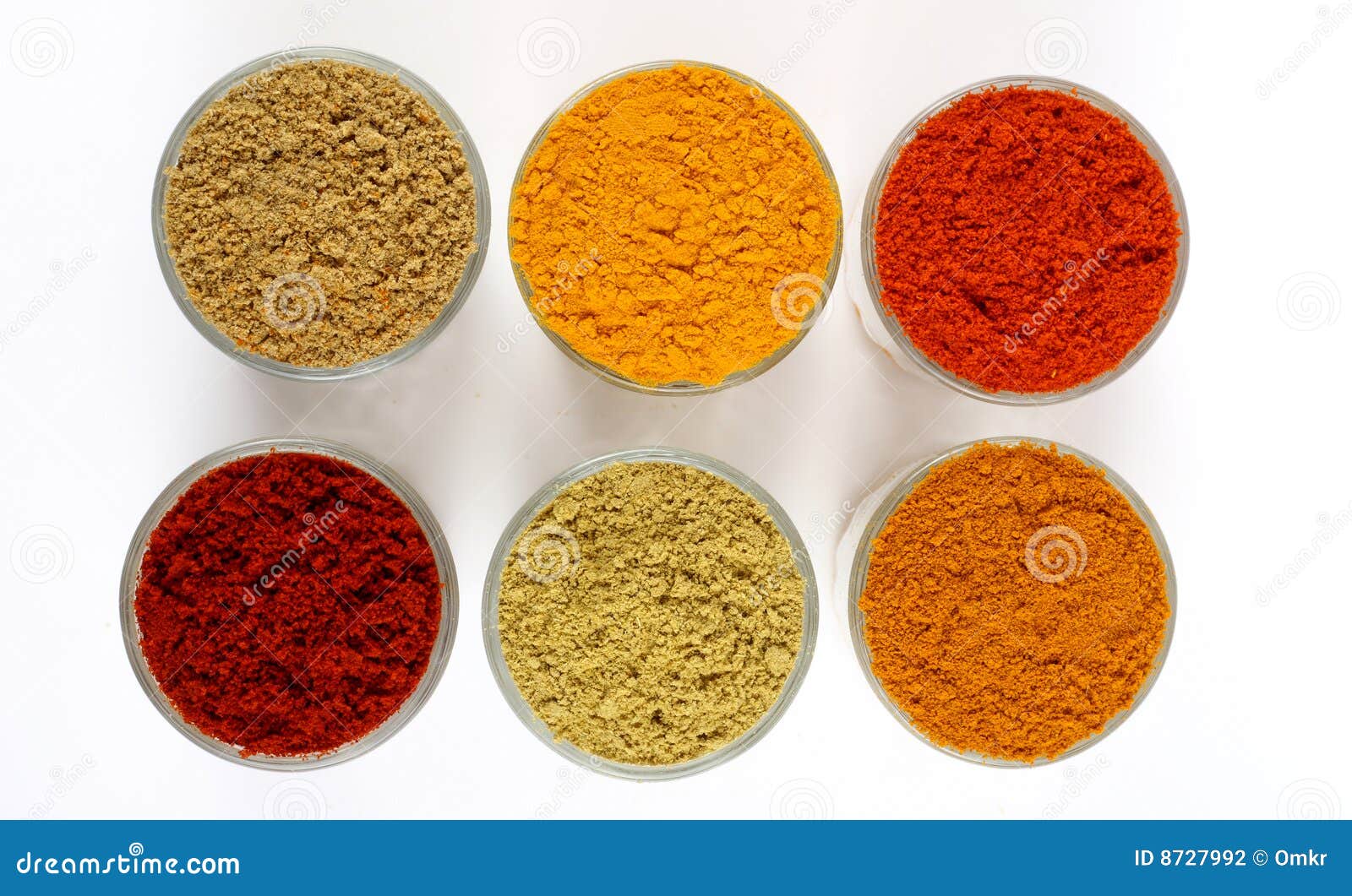 Two rows of spicy powders stock photo. Image of food, pepper - 8727992