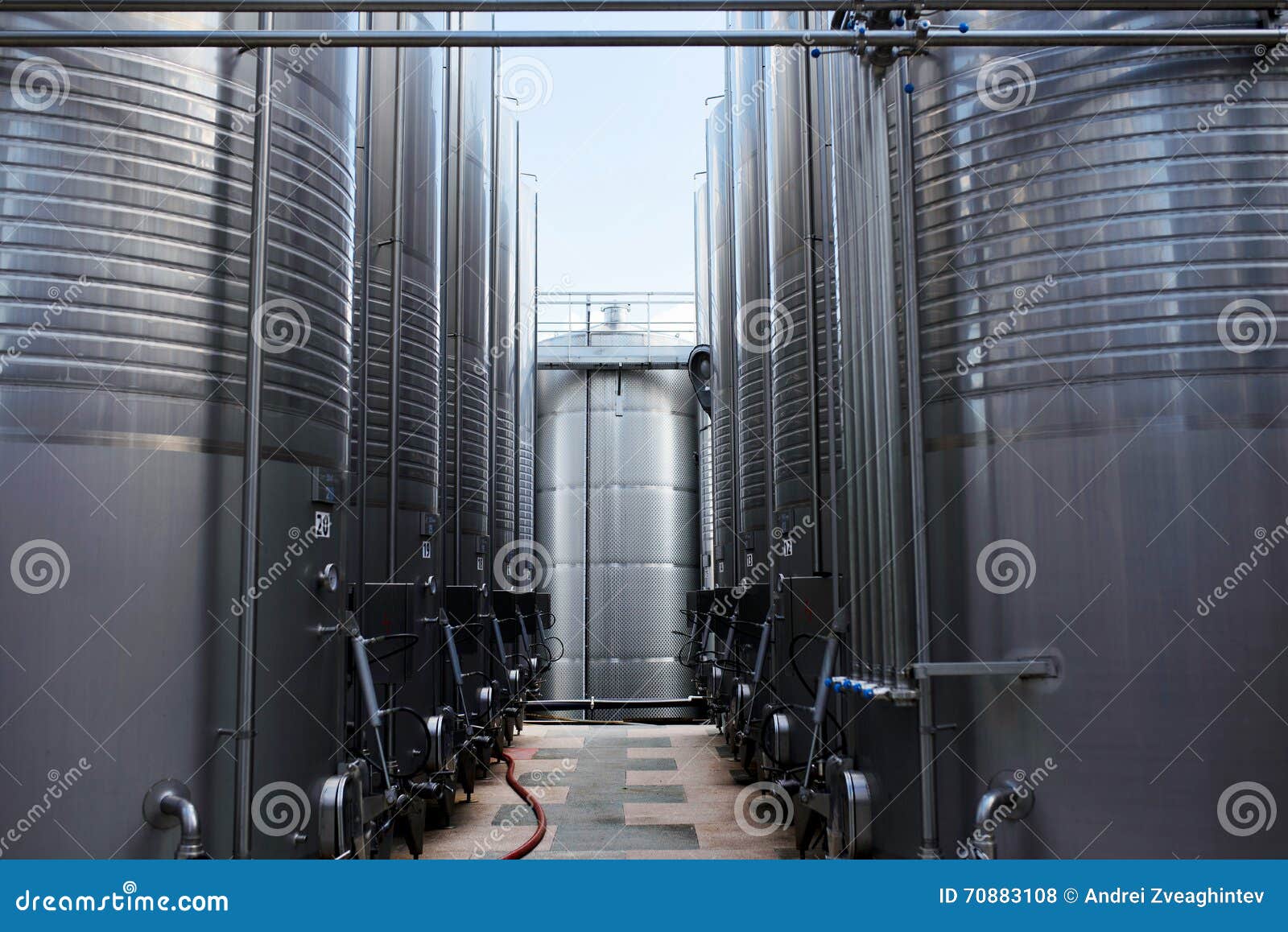 Two Rows of Tanks stock photo. Image of alcohol, drink - 70883108