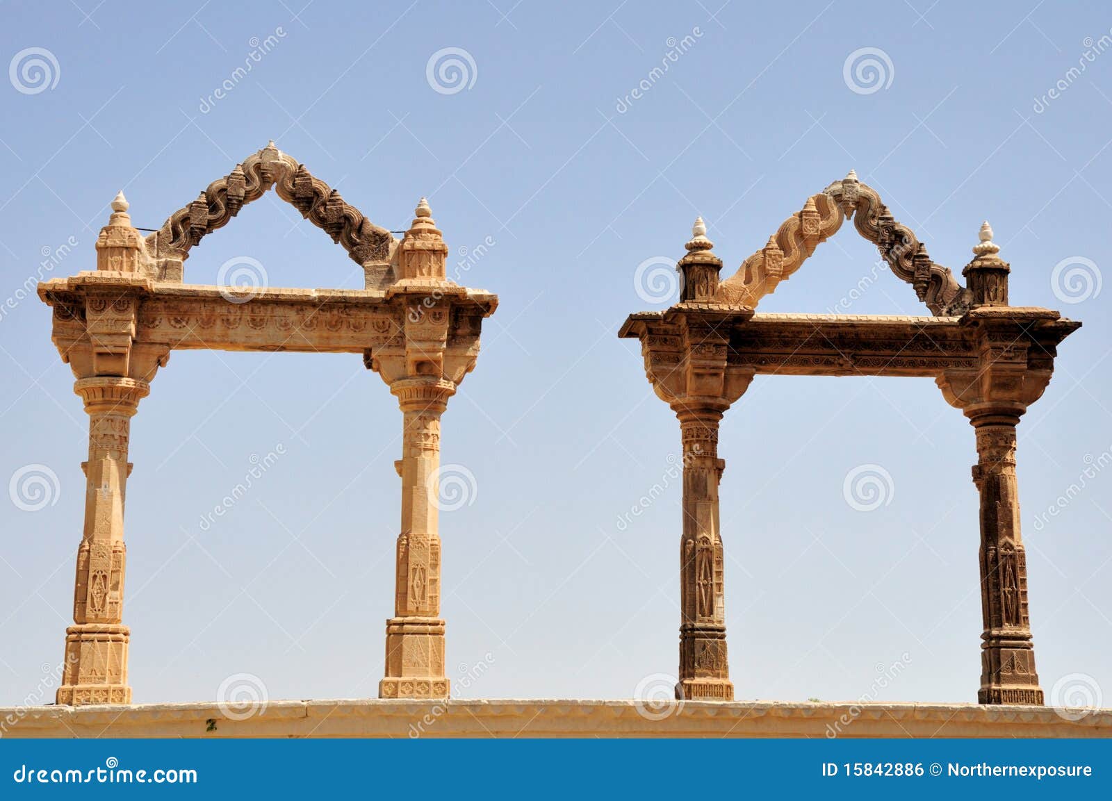 Two Royal Arches Udaipur India Stock Photo - Image of arch, tourism ...