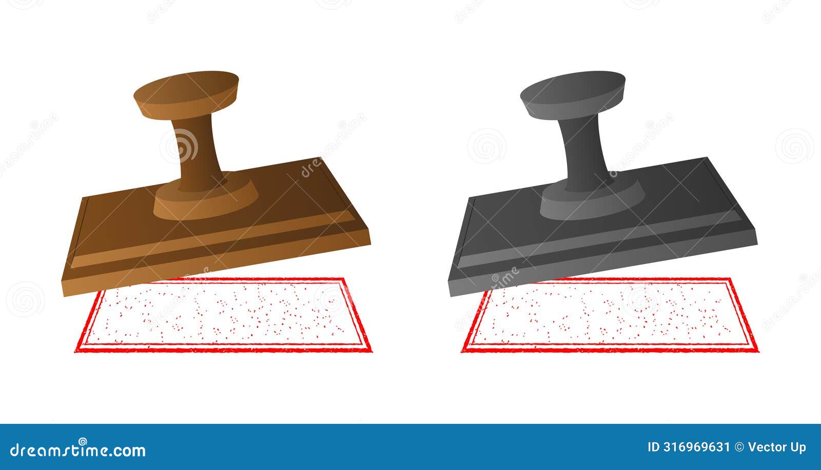 Two Rubber Stamp with Different Colors and One of Them is Red Stock ...