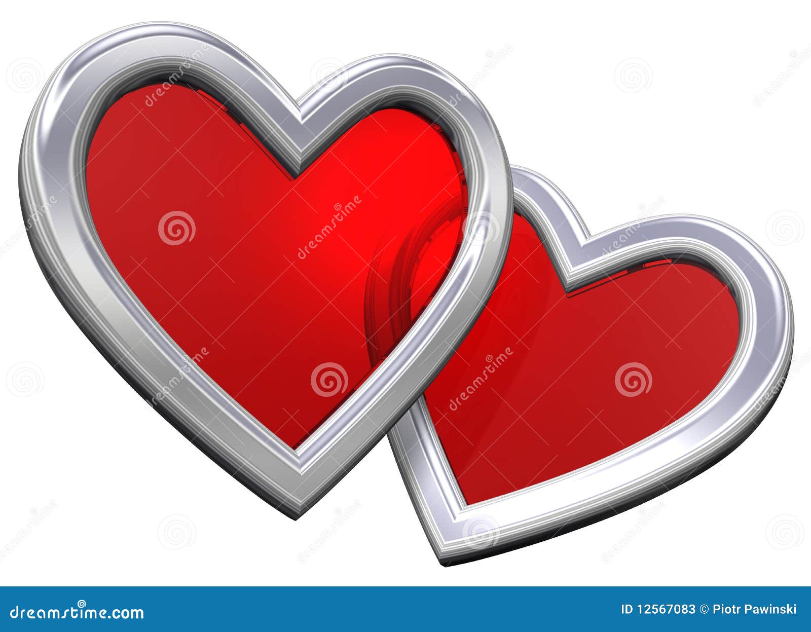 Two Ruby Hearts Isolated on White Stock Illustration - Illustration of ...
