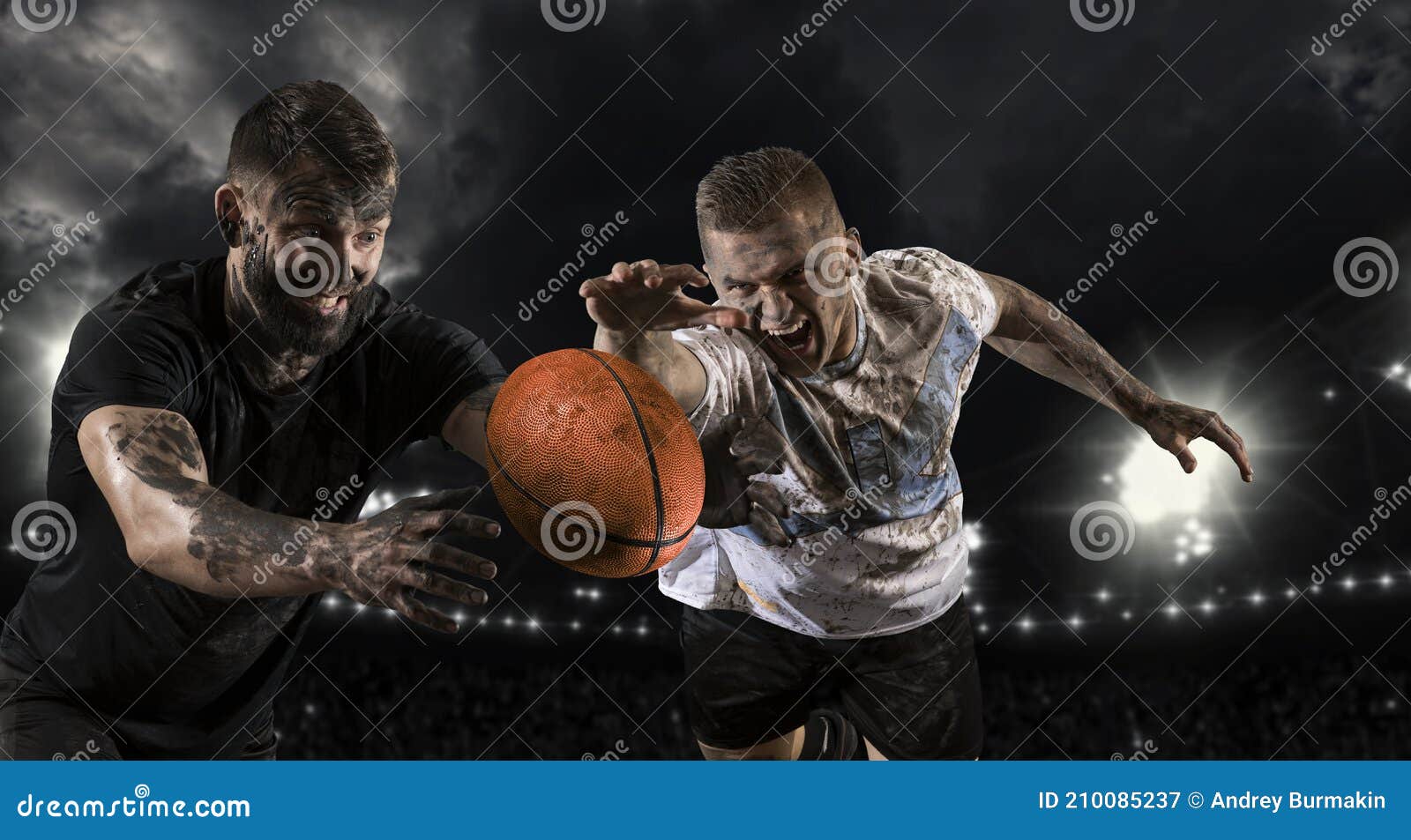 Two Rugby Players in Action Stock Image - Image of handsome, event ...