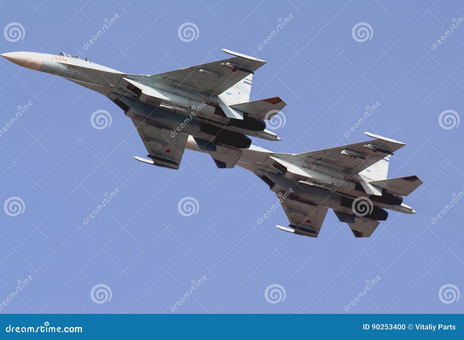 Two russian fighters su-27 stock photo. Image of aircraft - 90253400