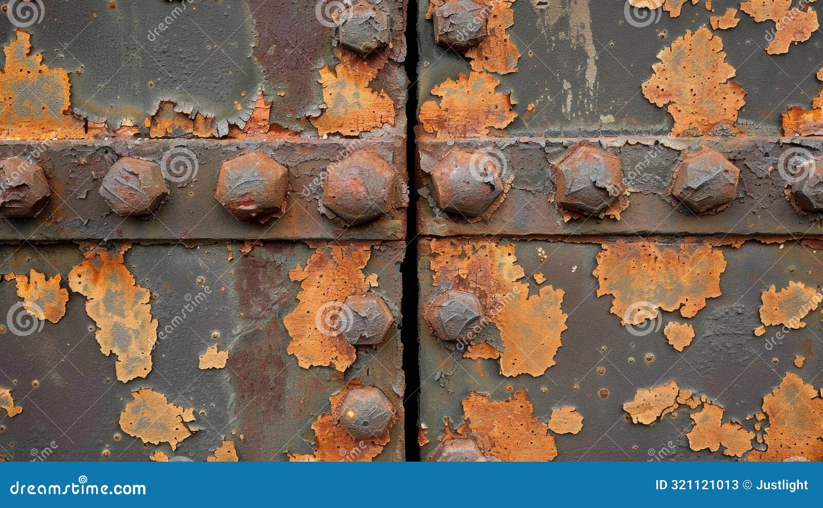 Two Rusted Metal Plates Overlapping Revealing Layers of Peeling Paint ...