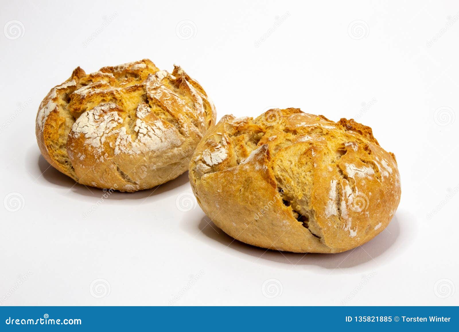 Two rustic bread rolls stock image. Image of roll, sandwich - 135821885