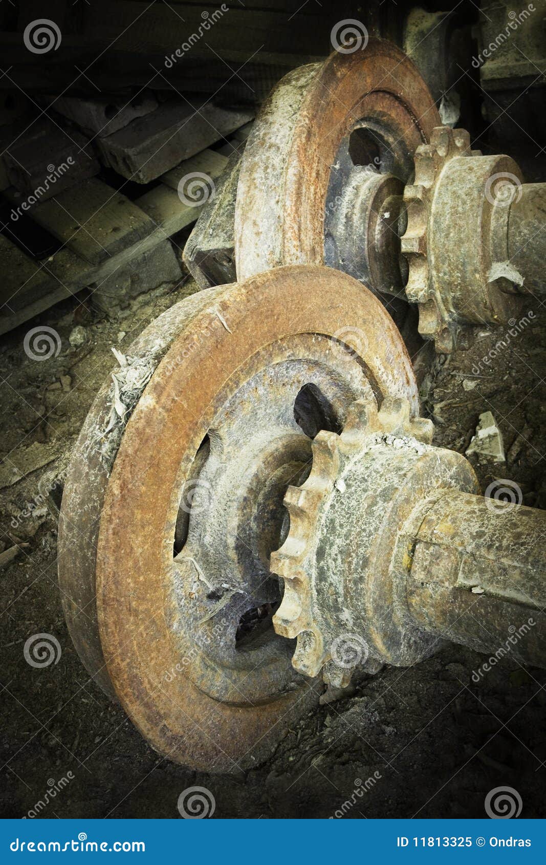 Two rusty axles stock image. Image of holder, metal, axle - 11813325
