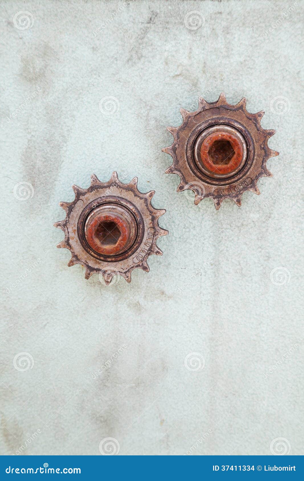 Two rusty gears stock photo. Image of metal, gearing - 37411334