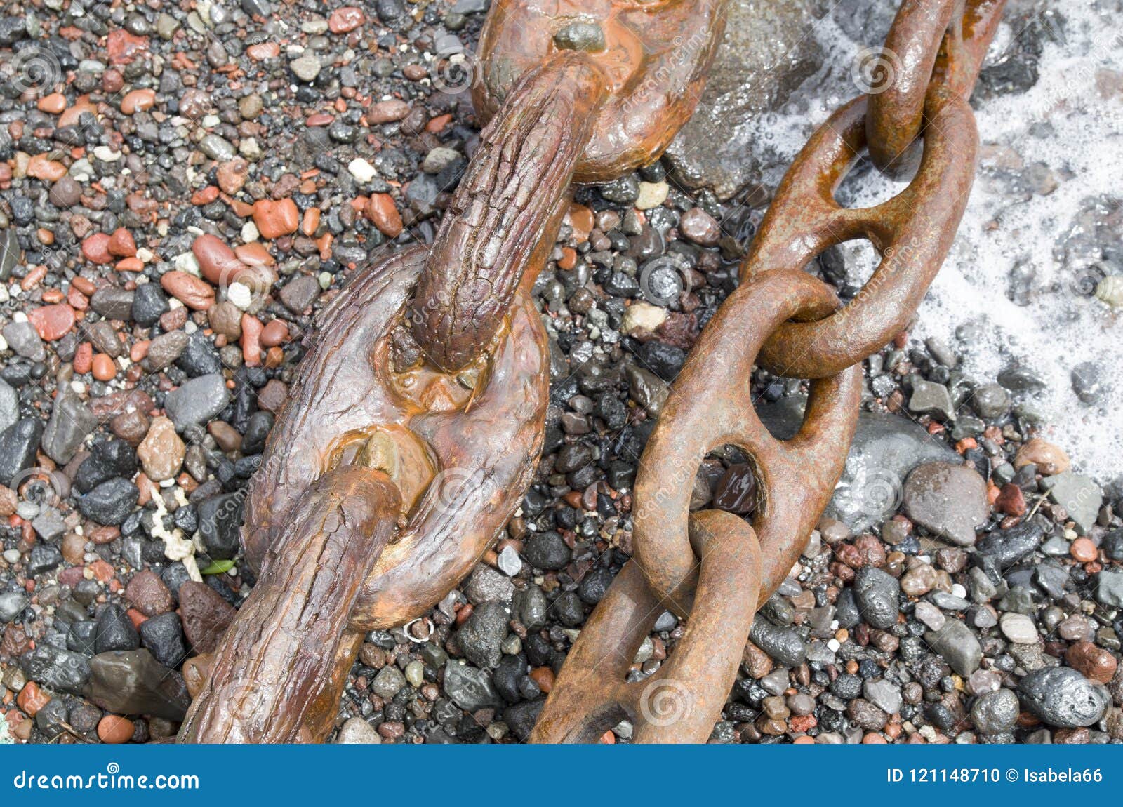 Two Rusty Shipping Chains on the Seashore Stock Photo - Image of ...