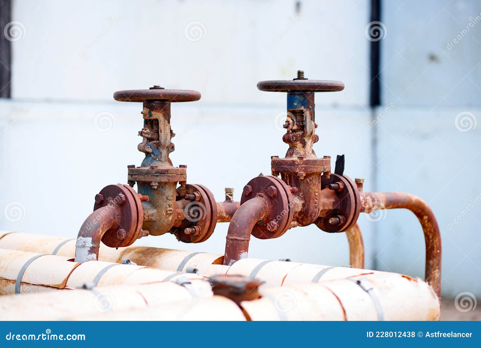 Two Rusty Street Stop Valves Stock Photo - Image of plumbing, control ...