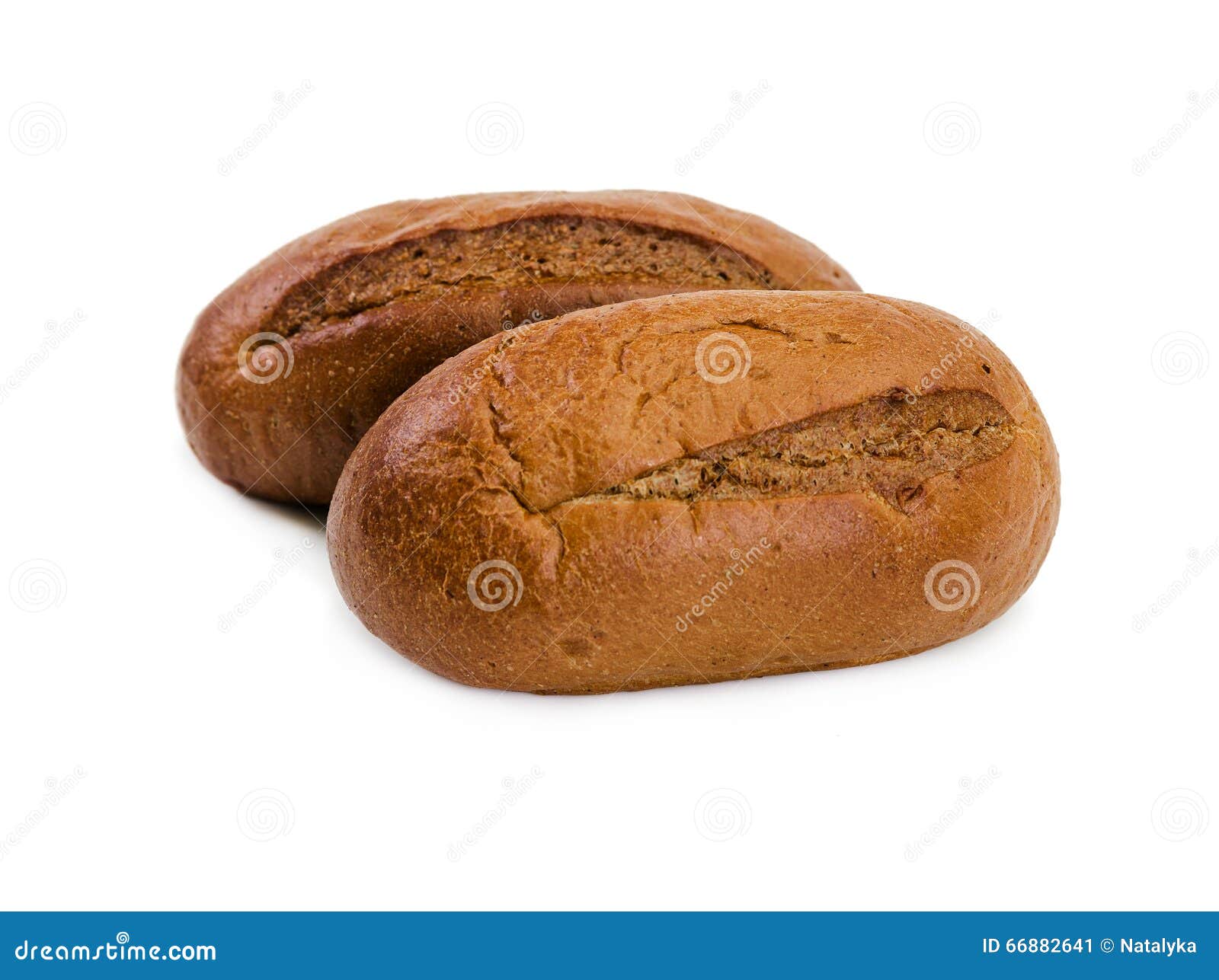 Two rye bun stock image. Image of isolated, baguette - 66882641