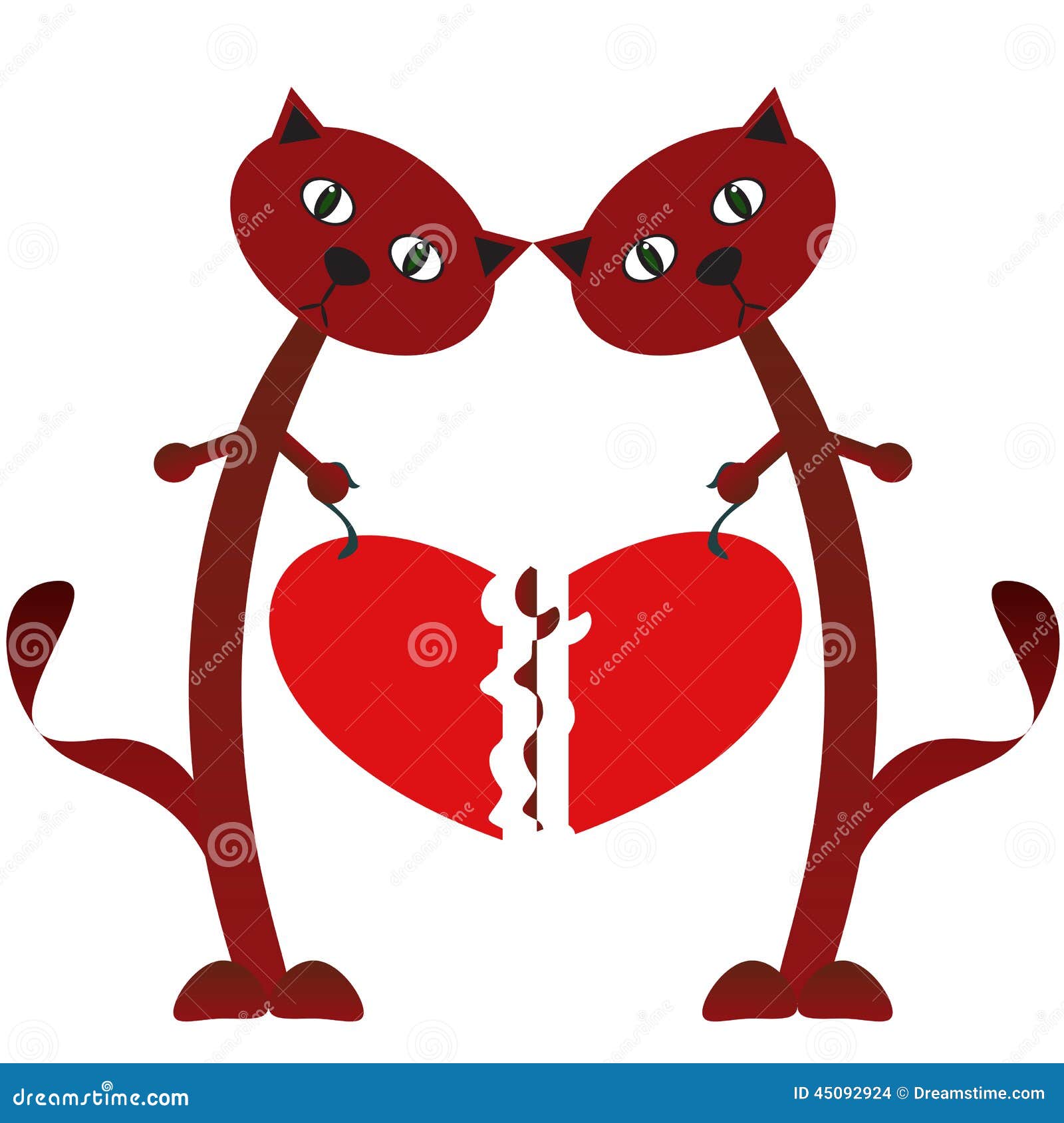 Two sad cats stock vector. Illustration of grace, love - 45092924