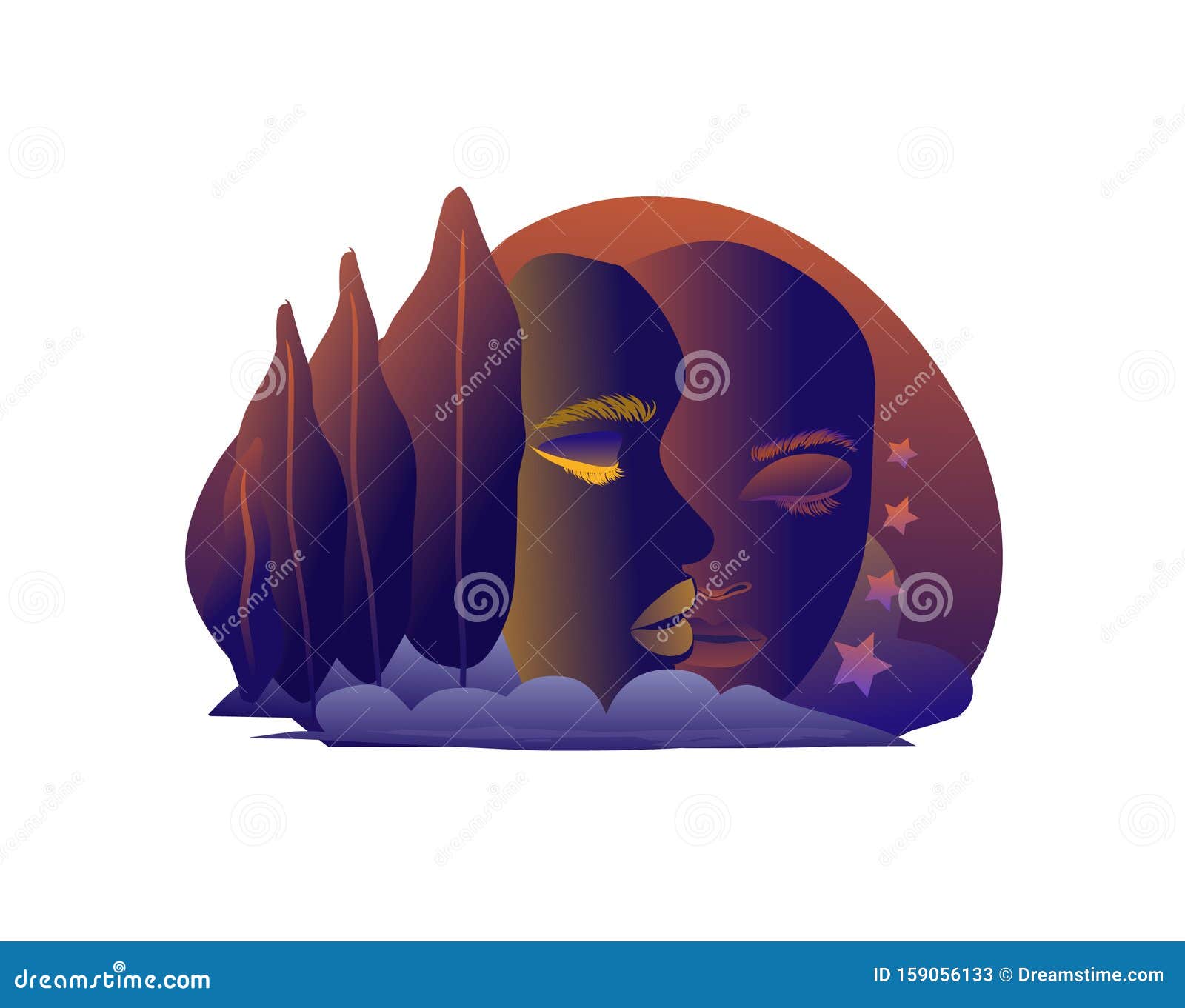 Two sad faces abstract stock vector. Illustration of futuristic - 159056133