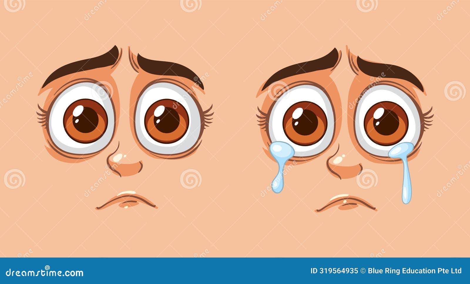 Two sad faces stock vector. Illustration of sorrow, cartoon - 319564935