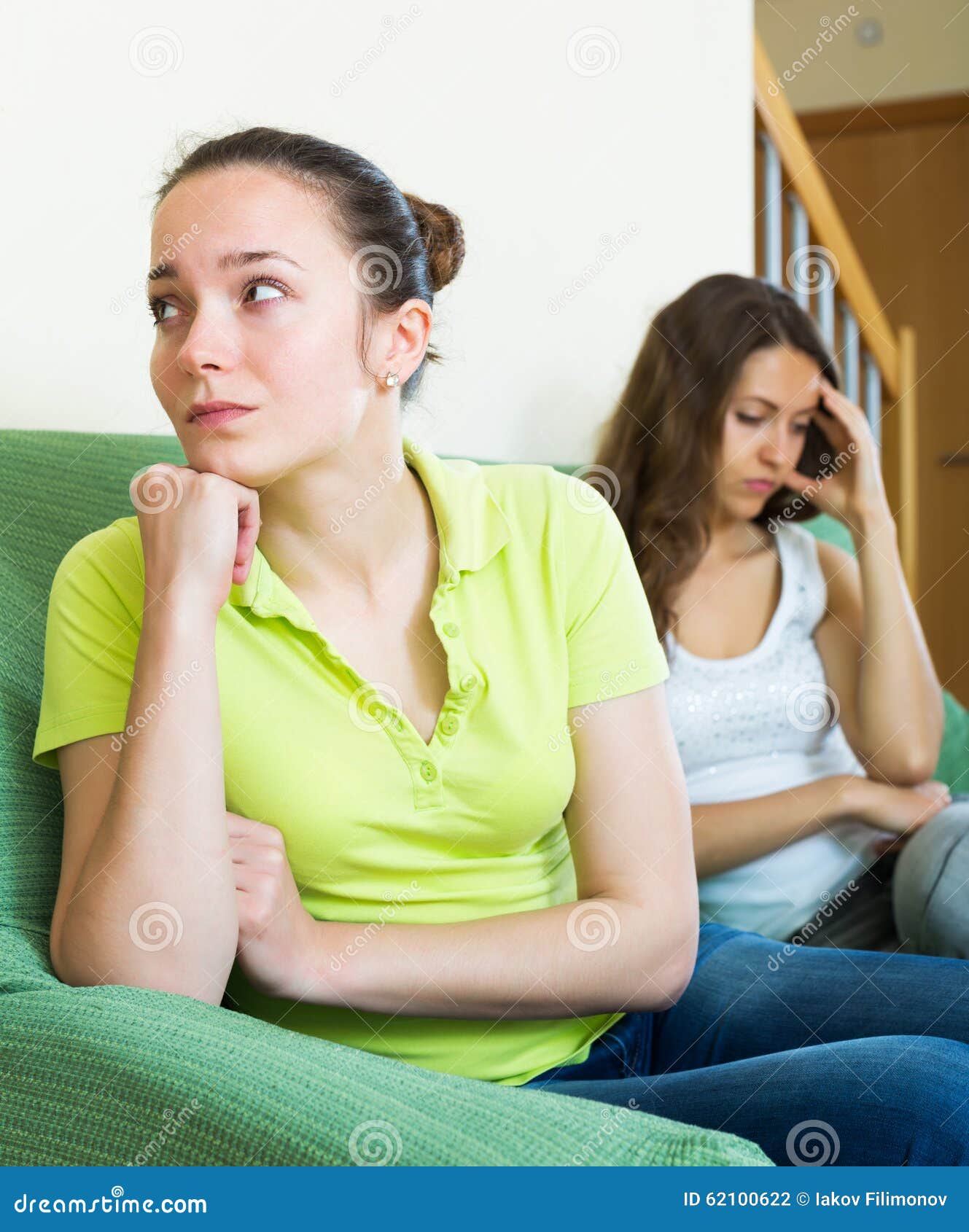 Two Sad Girls Having Conflict Stock Photo - Image of girls, people ...