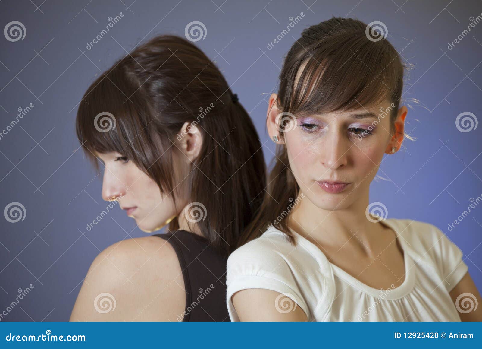 Two sad women stock photo. Image of despair, studio, depression - 12925420