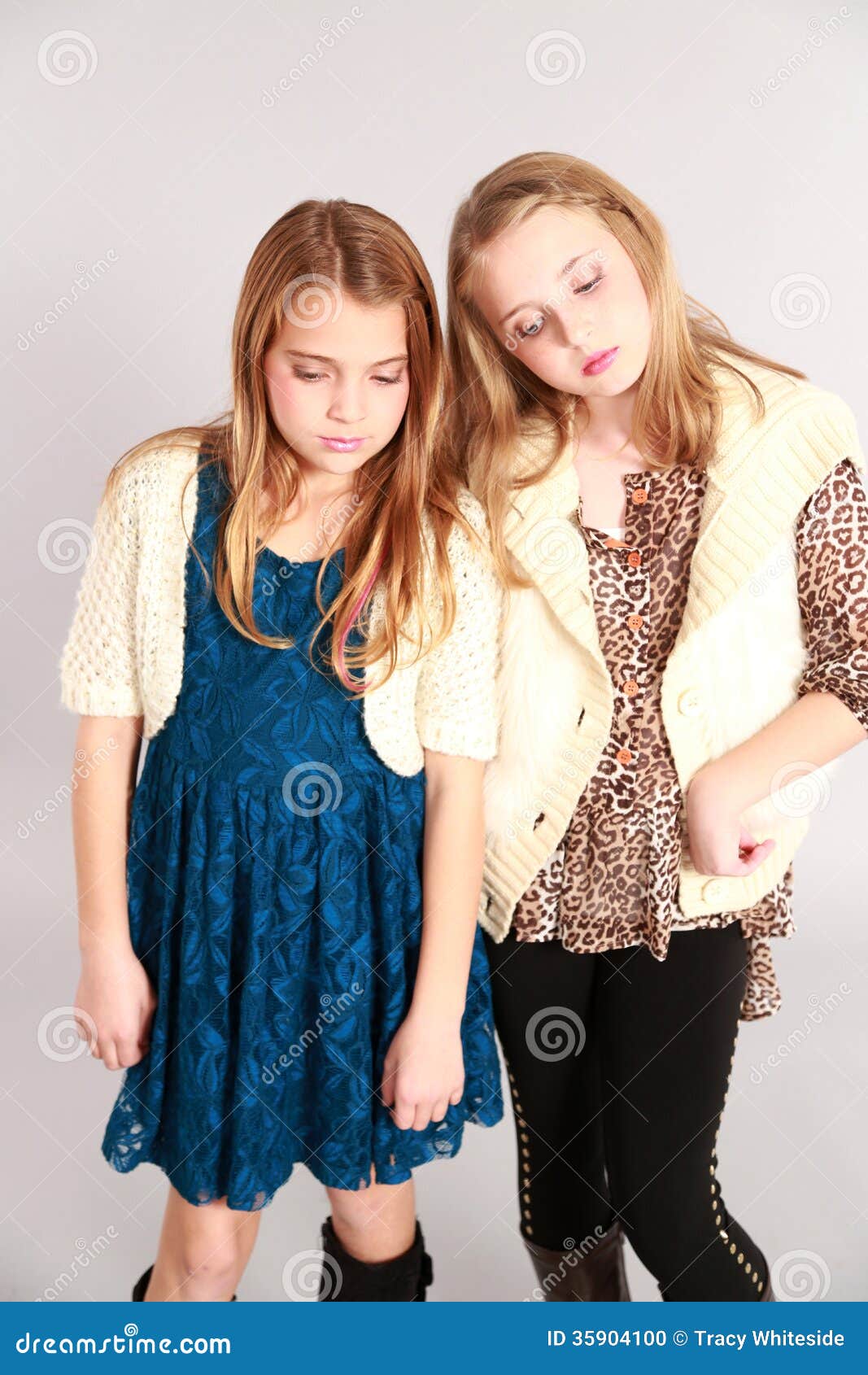 Two sad young girls stock photo. Image of person, average - 35904100