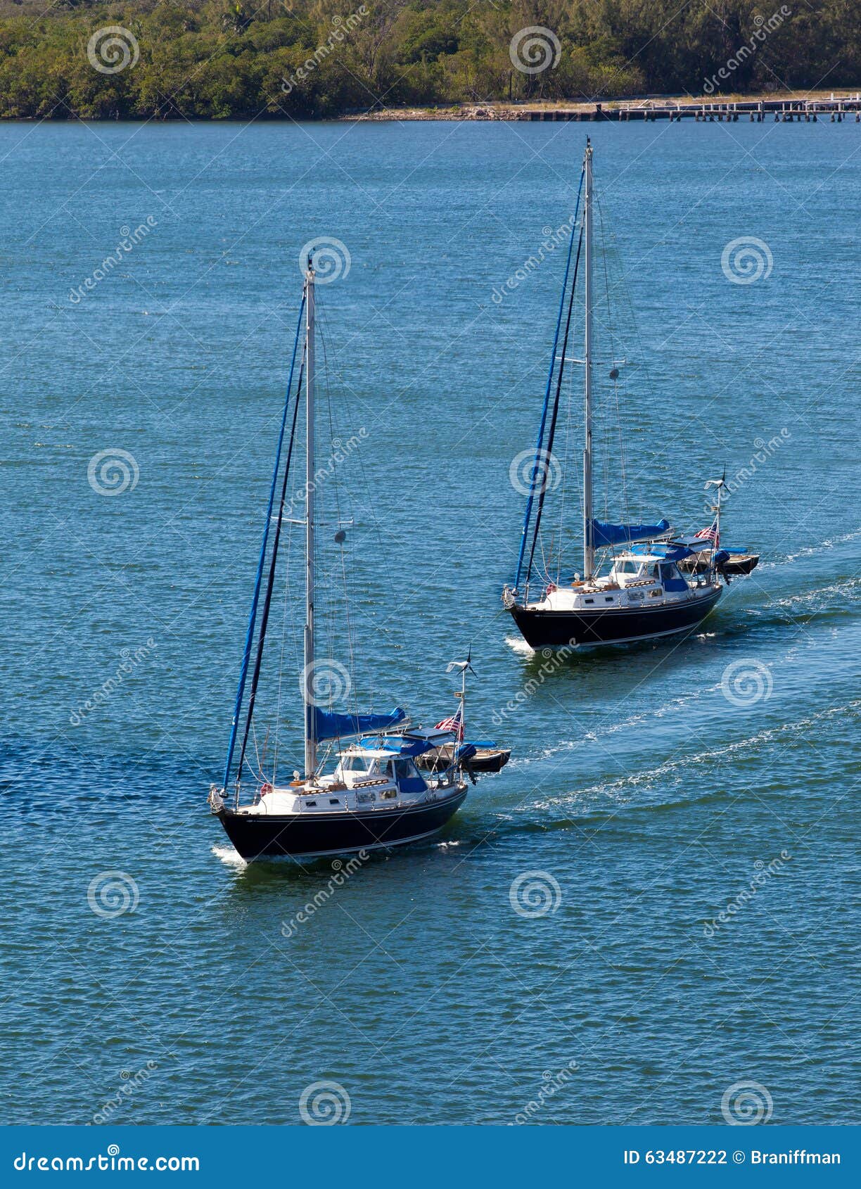 Two sail boats navigating stock photo. Image of active - 63487222