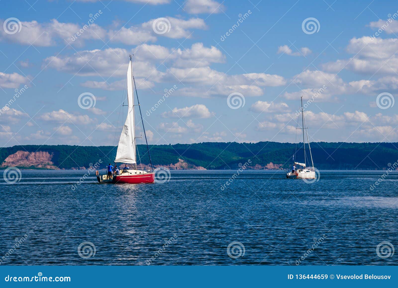 Two Sailing Boats stock image. Image of race, sailing - 136444659