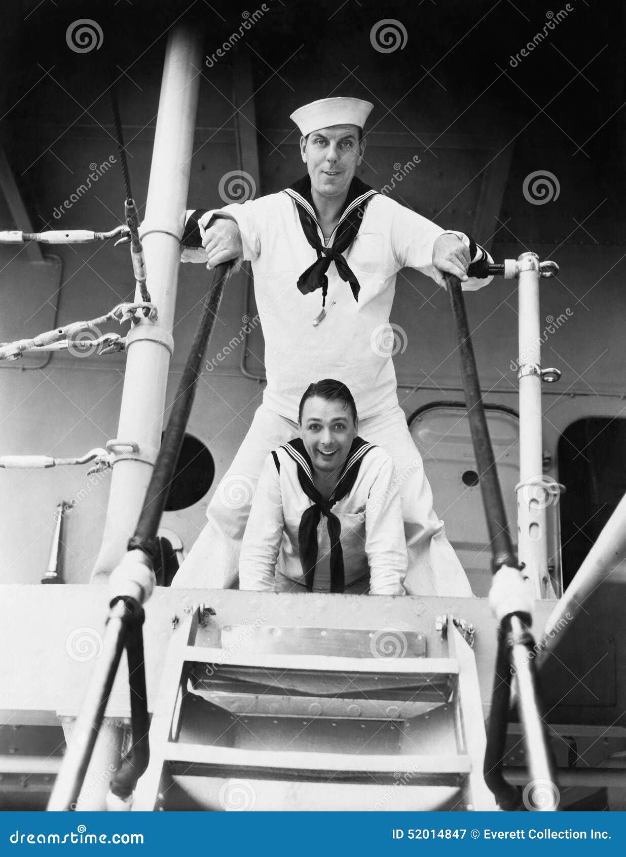 Two Sailors Standing on a Gangway Stock Image - Image of adult, navy ...