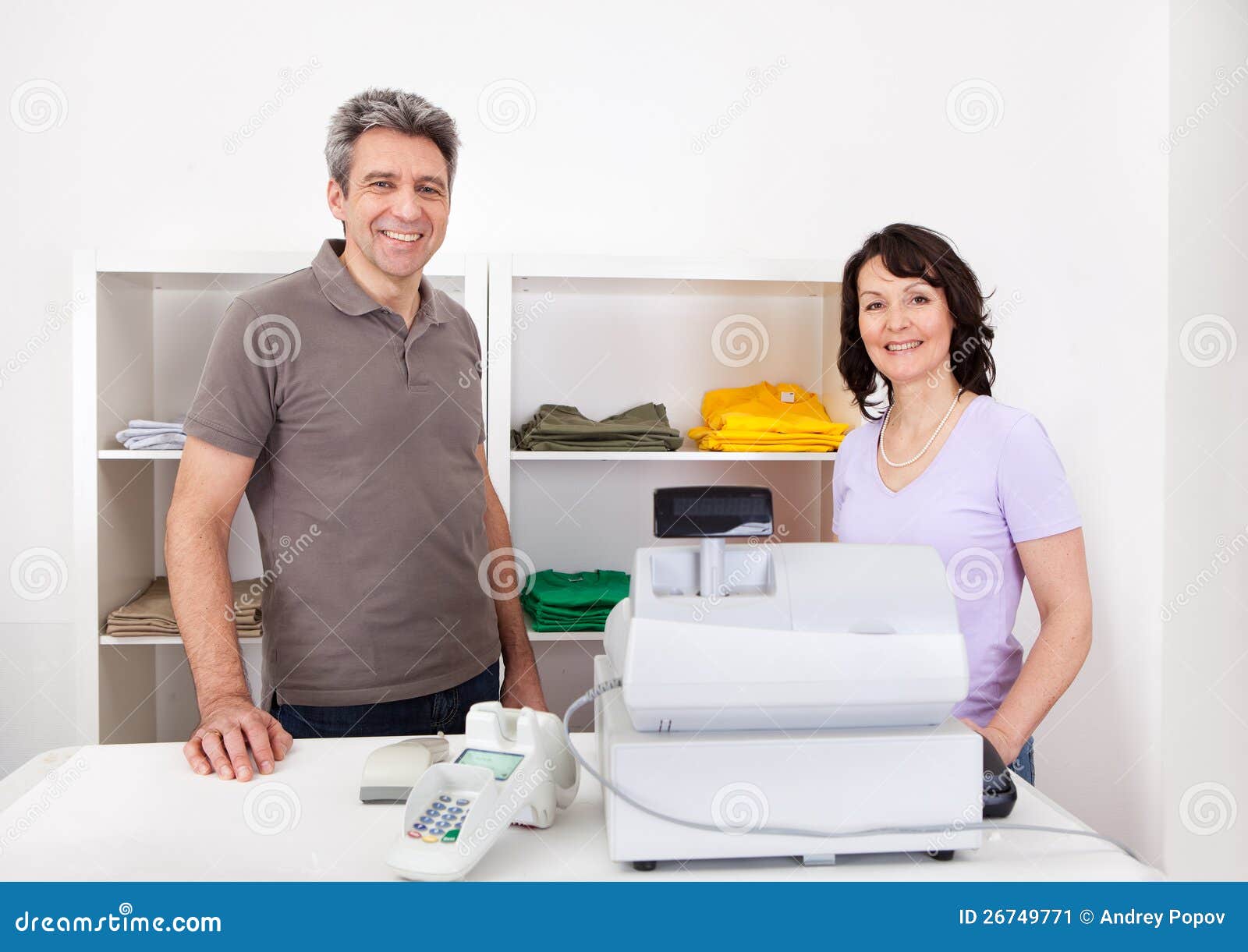 Two Sales Persons in the Shop Stock Image - Image of beautiful, beauty ...