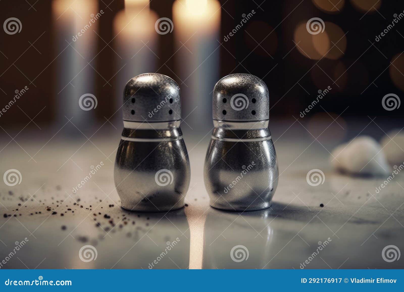 Two Salt Shakers on the Table. Stock Image - Image of kitchen, home: 292176917