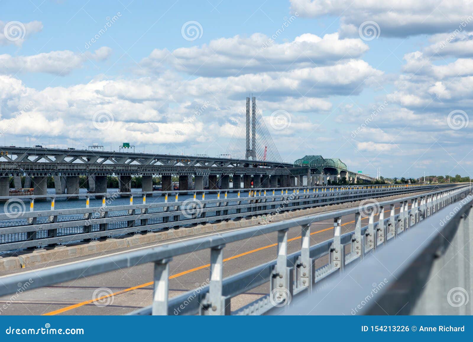The Two Samuel-de-Champlain Bridges And The Ice Control Structure Over ...