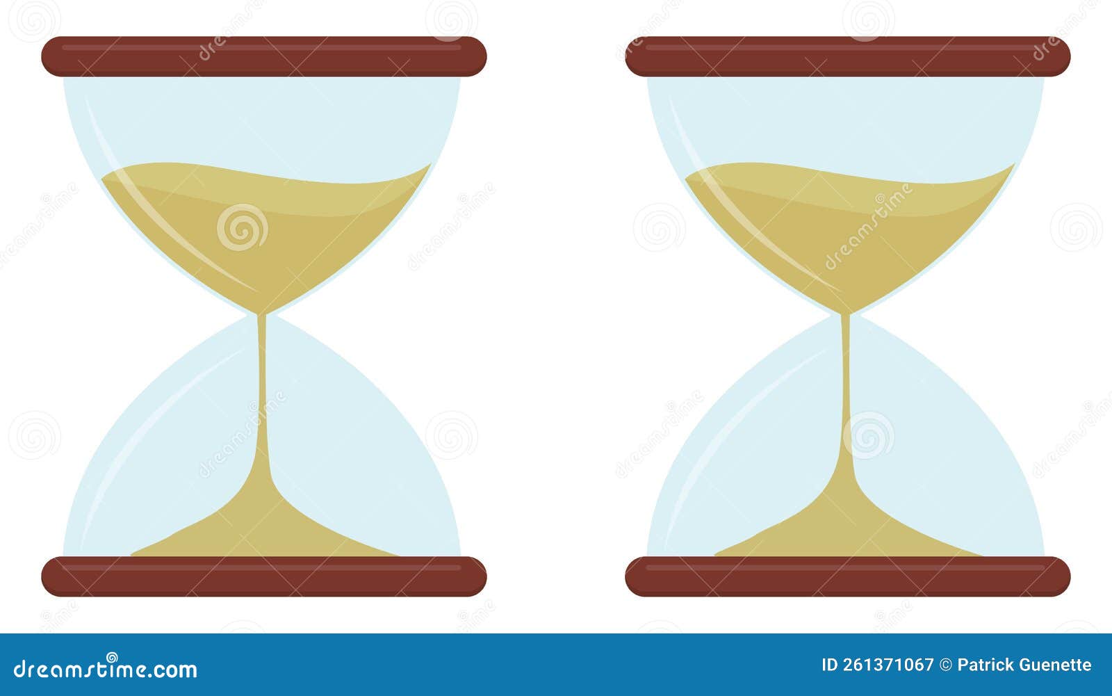 Two sand timers, icon stock vector. Illustration of sign - 261371067