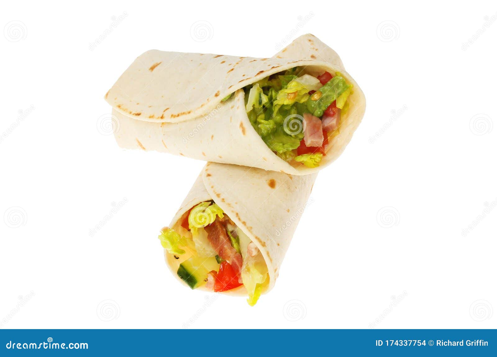 Two sandwich wraps stock photo. Image of wrap, tomato - 174337754