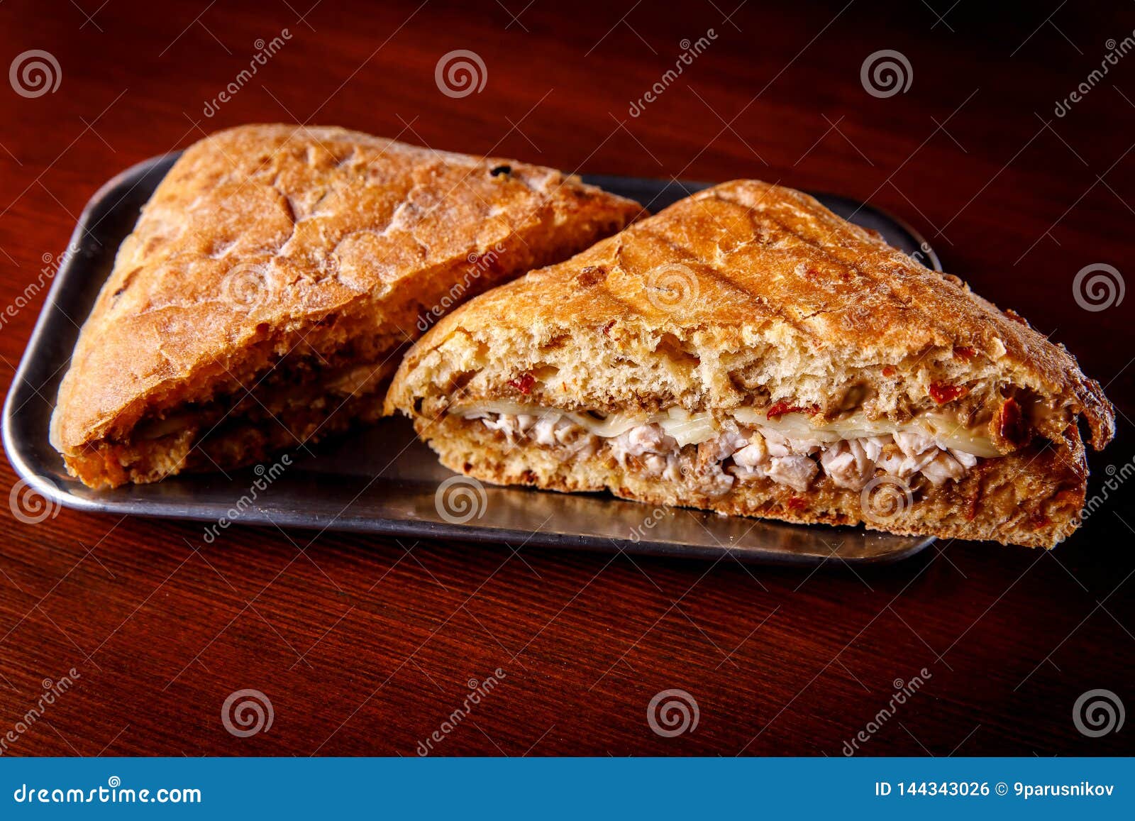 Two Sandwiches in the Form of a Triangle. Top View Stock Photo - Image ...