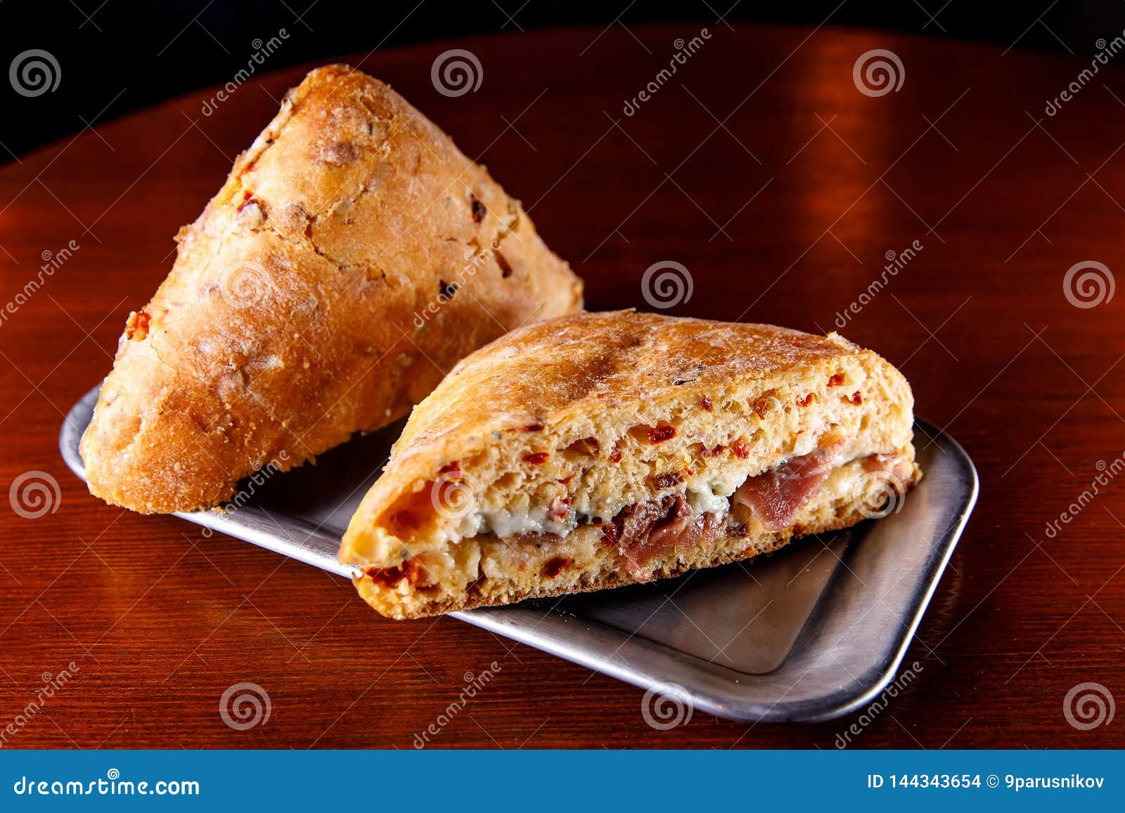 Two Sandwiches in the Form of a Triangle. Top View Stock Photo - Image ...
