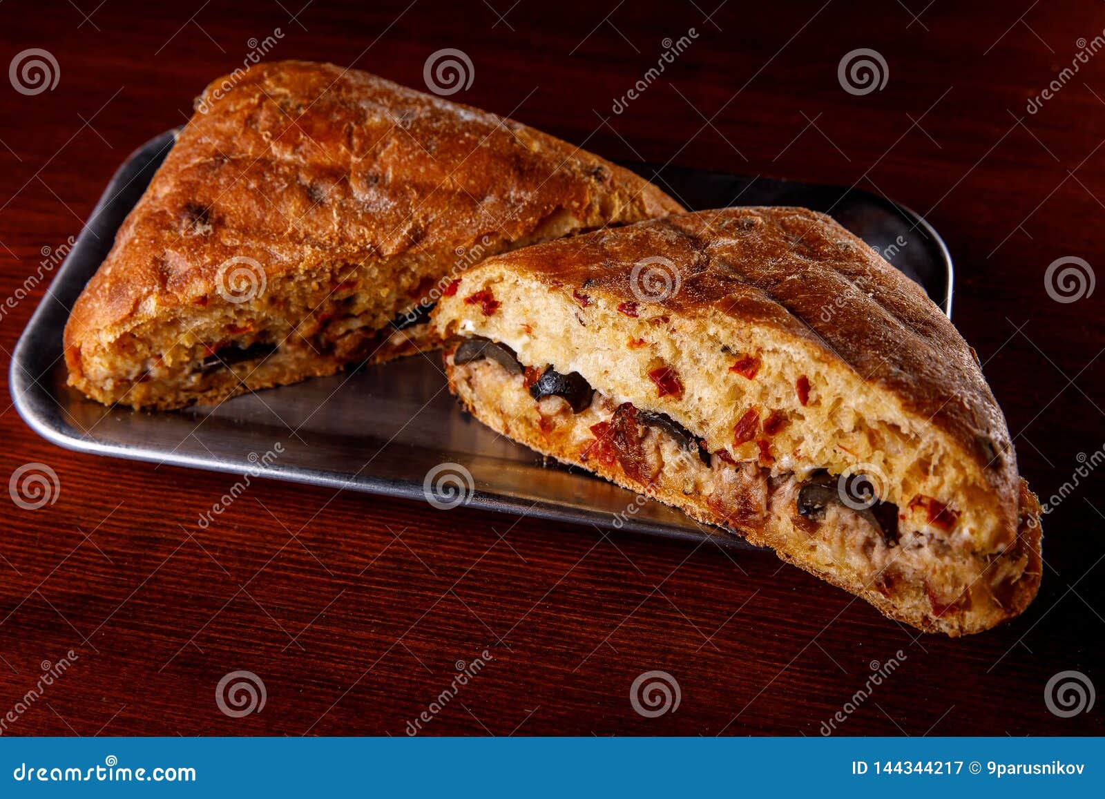 Two Sandwiches in the Form of a Triangle. Top View Stock Image - Image ...