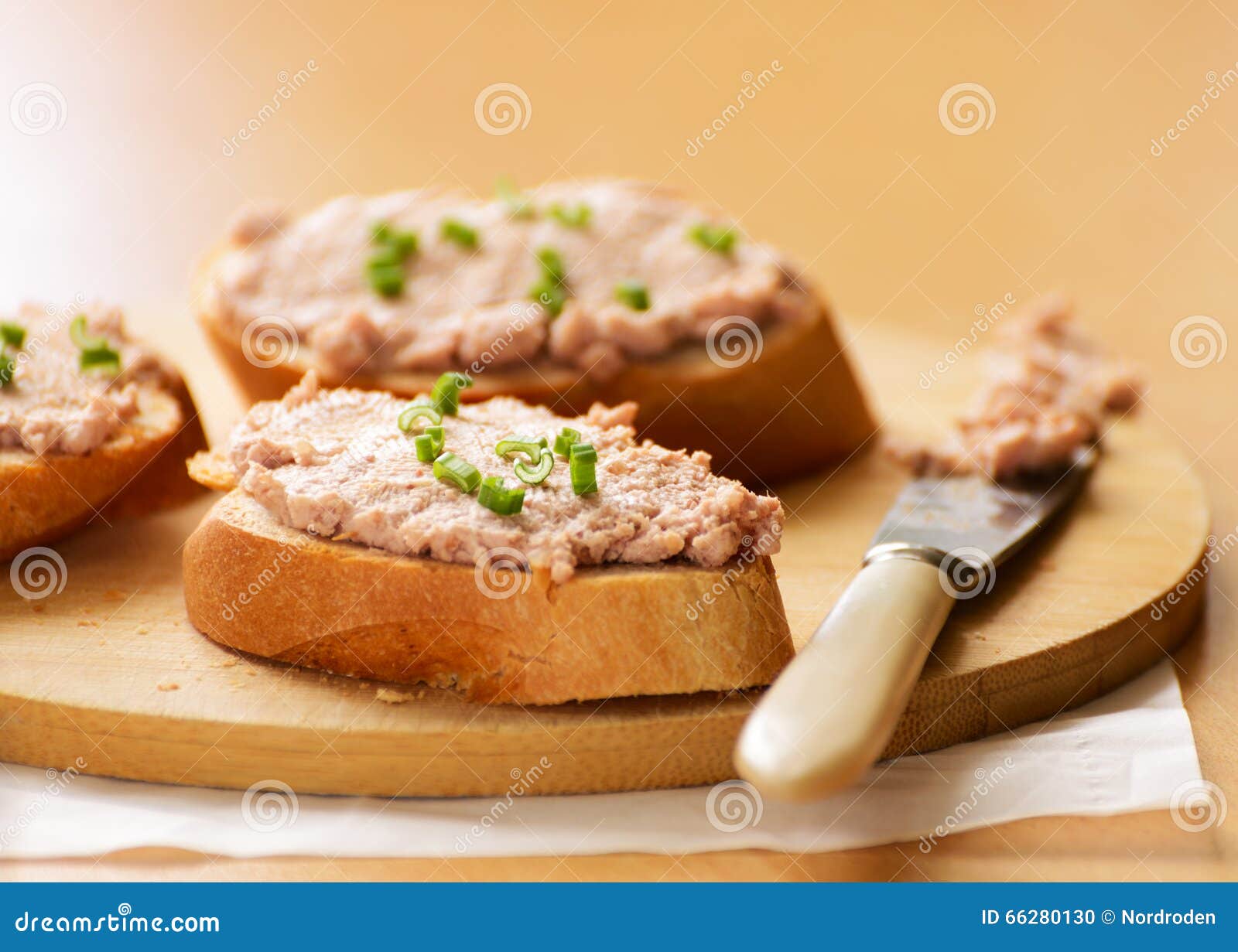 Two Sandwiches with Meat Paste Stock Photo - Image of creamy, liver ...