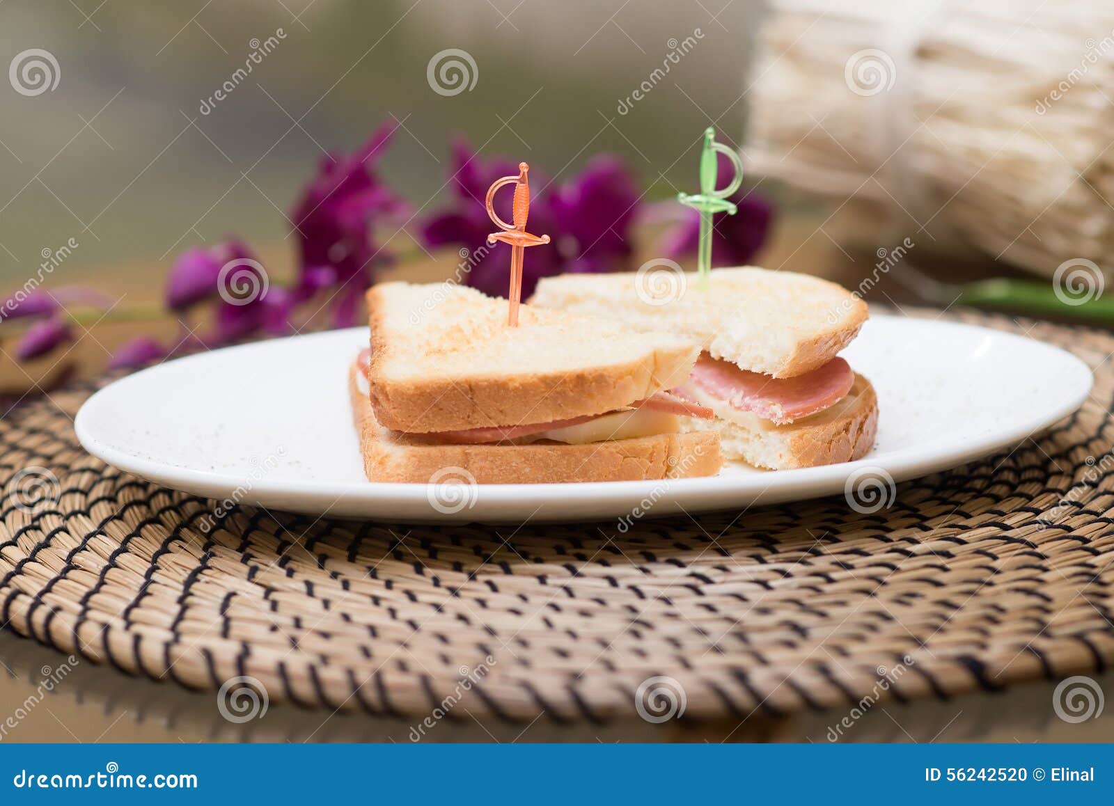 Two Sandwiches on the Plate. White Bread. Meal, Dinner Stock Photo ...