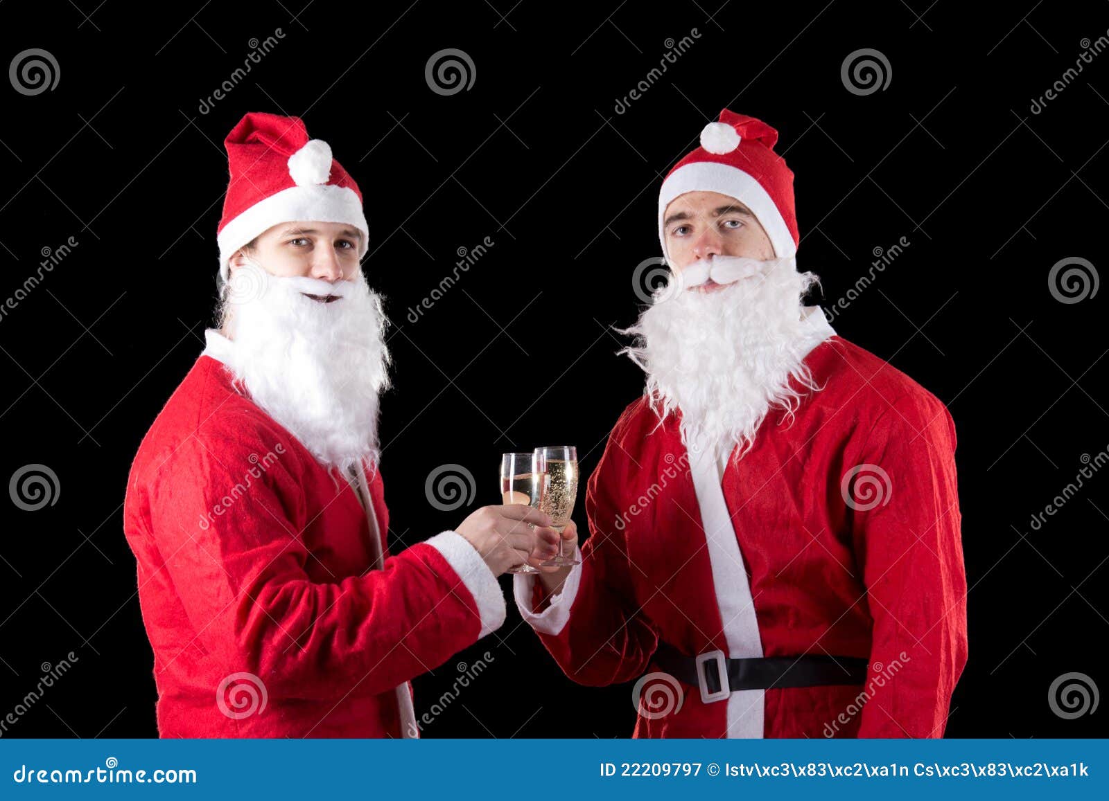 Two santa claus stock image. Image of santa, glass, happy - 22209797