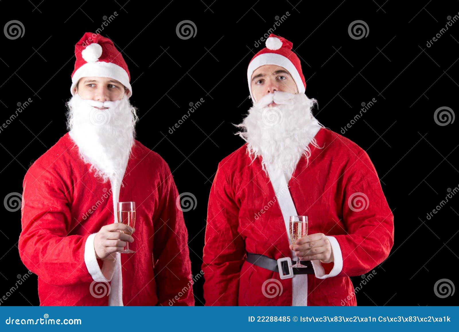 Two santa claus stock image. Image of season, cheerful - 22288485