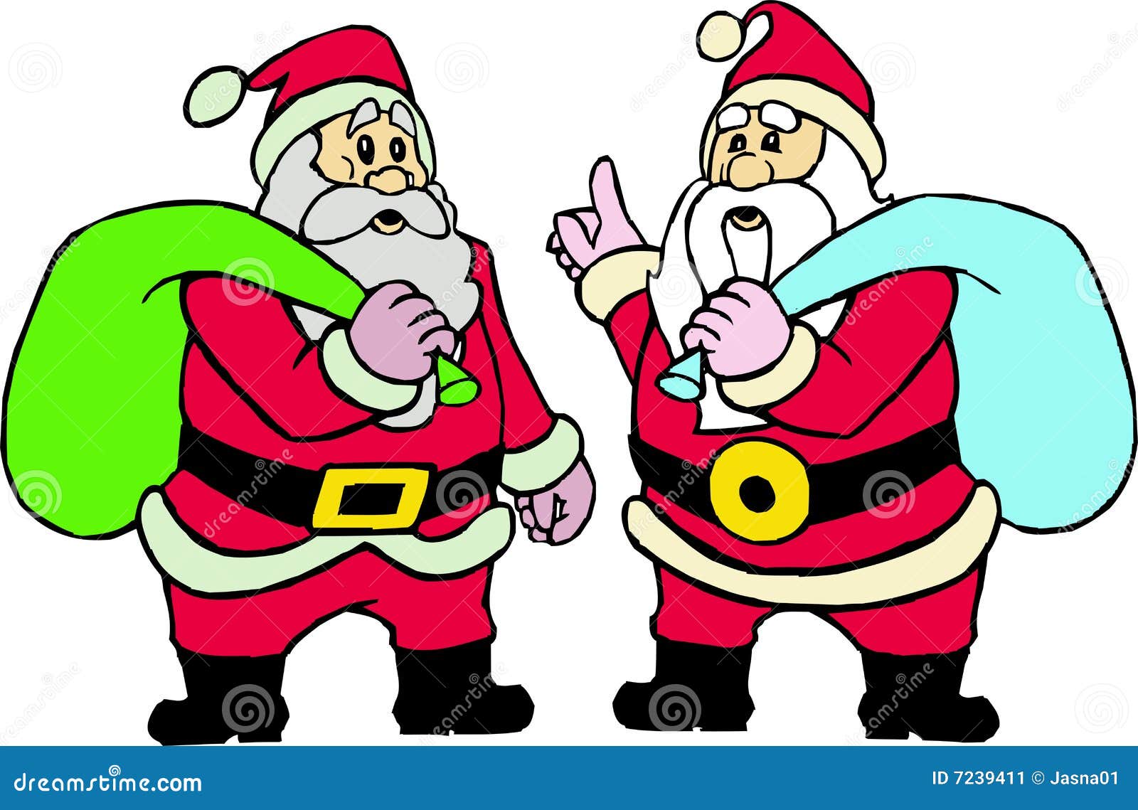 Two santa claus stock illustration. Illustration of celebration - 7239411