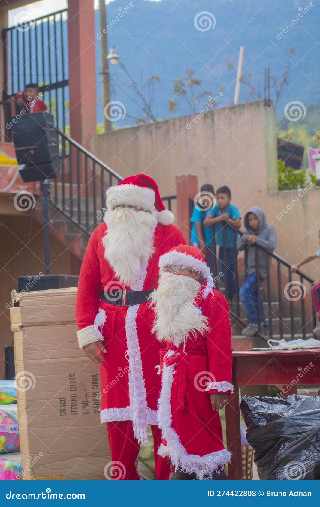 Two Santa Claus Standing Ready for the Event Editorial Stock Photo ...